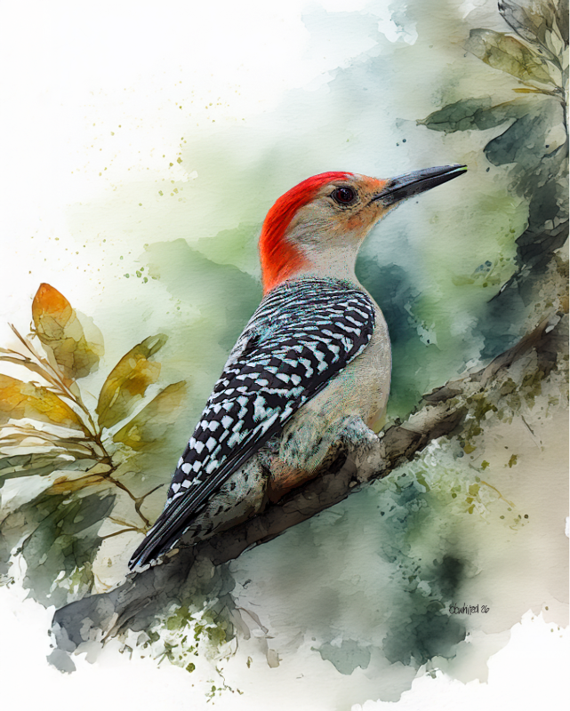 Red-bellied Woodpecker | Wildlife Art | David Whited Art